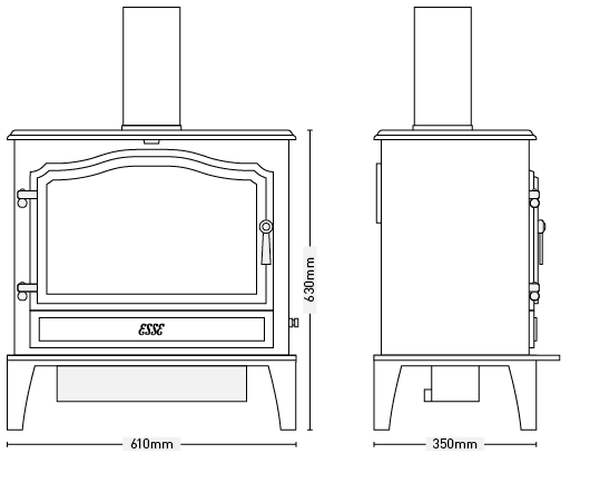 Esse 200 XK 8.5kW Wood burning Multifuel Stove - Hetas Engineer Stove ...