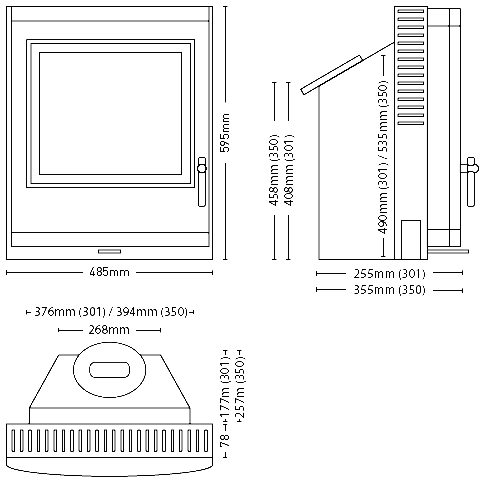 Esse 301 SE 5kW Inset Convector Wood burning Multifuel Stove - Hetas ...